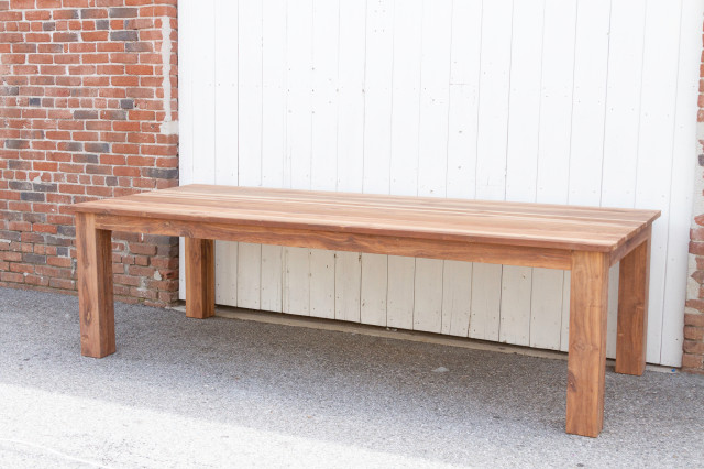 Large Reclaimed Teak Parson Dining Table - Transitional - Dining Tables ...