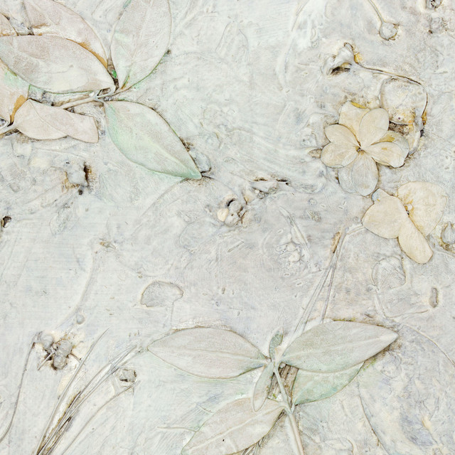 6' Tall Double Sided Ivory Flowers Canvas Room Divider - Contemporary ...