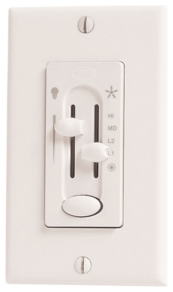 Hunter Fan/Light Dual Slide Preset Wall Fan Control - Transitional ...