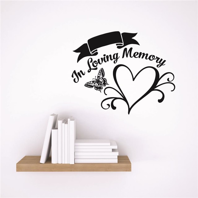 In Loving Memory Heart Butterfly Design Memorial Quote, 20x20", 20X20 ...