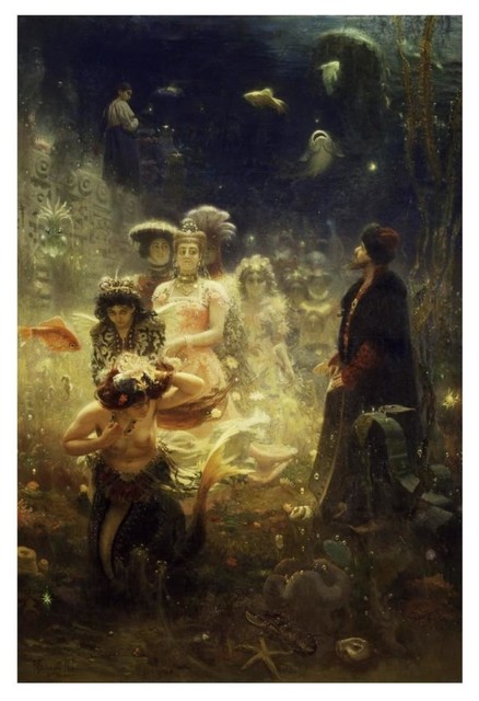 "Sadko - Undersea" Digital Paper Print by Ilya Repin, 22"x32" - Beach ...