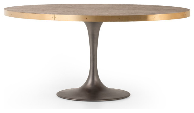 Evans Oval Dining Table, 72", Burnt Oak - Midcentury - Dining Tables - by Four Hands | Houzz