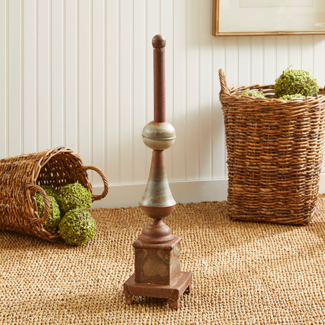 Weathered Metal Ornate Finial - Traditional - Decorative Objects And ...