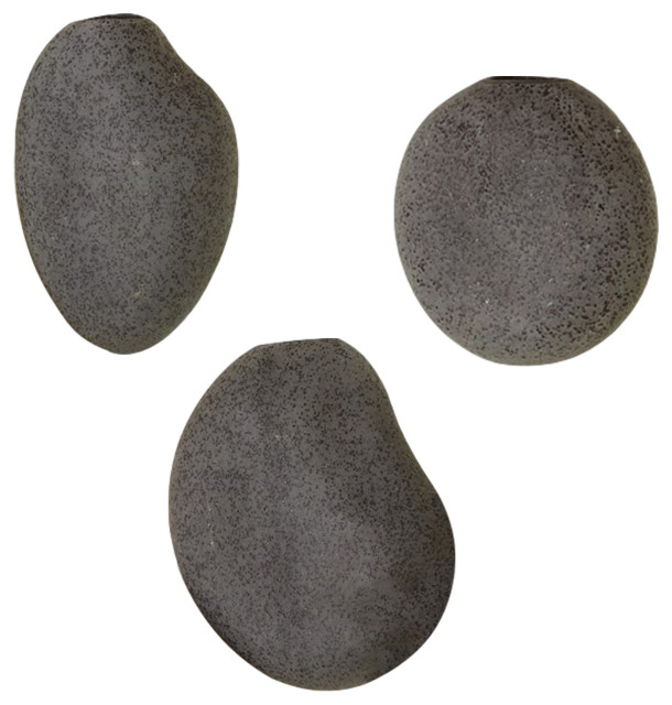 Elegant Ceramic Sculpture Wall Vases River Rock, 3-Piece Set ...