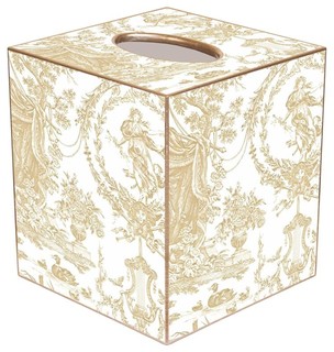 TB442 - Beige Toile Tissue Box Cover - Farmhouse - Tissue Box Holders ...
