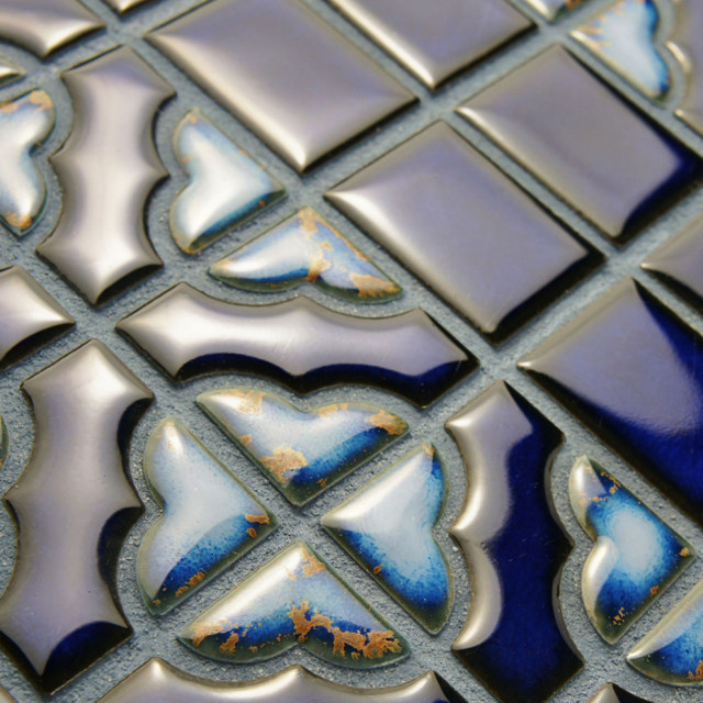 Obelisk Cobalt Delta Mosaic Floor and Wall Tile, Sample - Contemporary ...