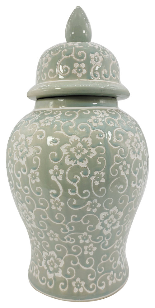18" Patterned Ginger Jar - Asian - Decorative Jars And Urns - by GALT ...