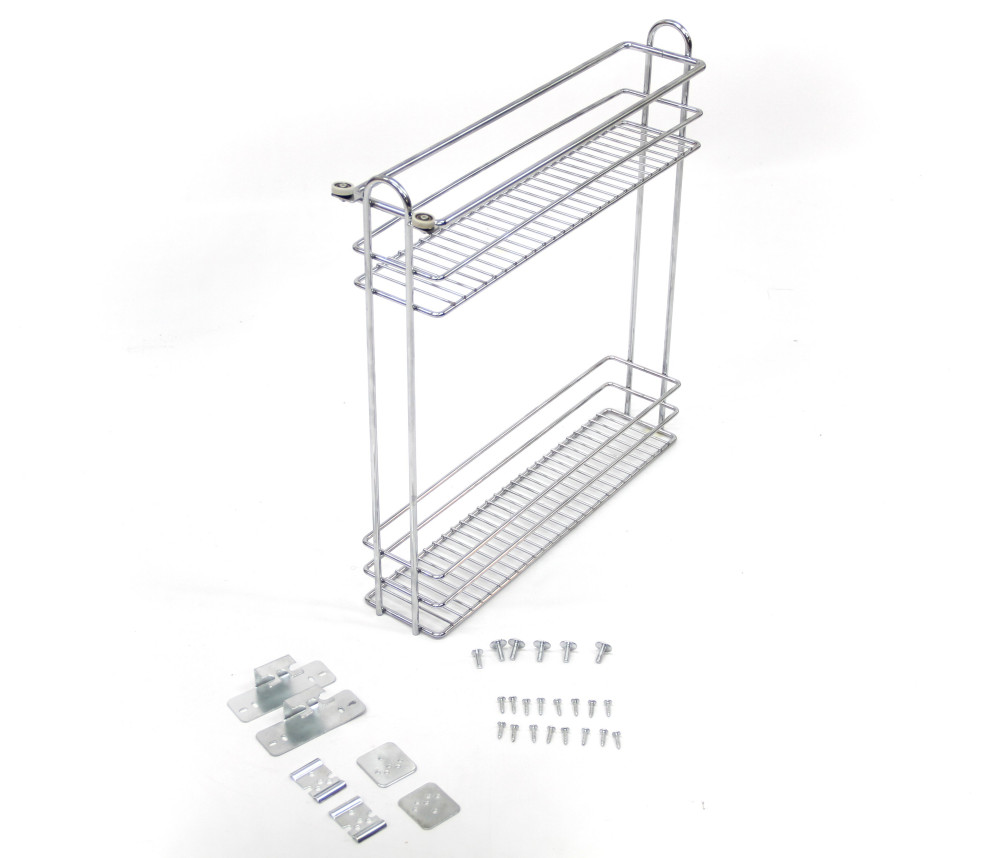 Chrome Plated Kitchen Bottle Rack Cabinet With Soft Close 4"Hx18"Dx18"W ...