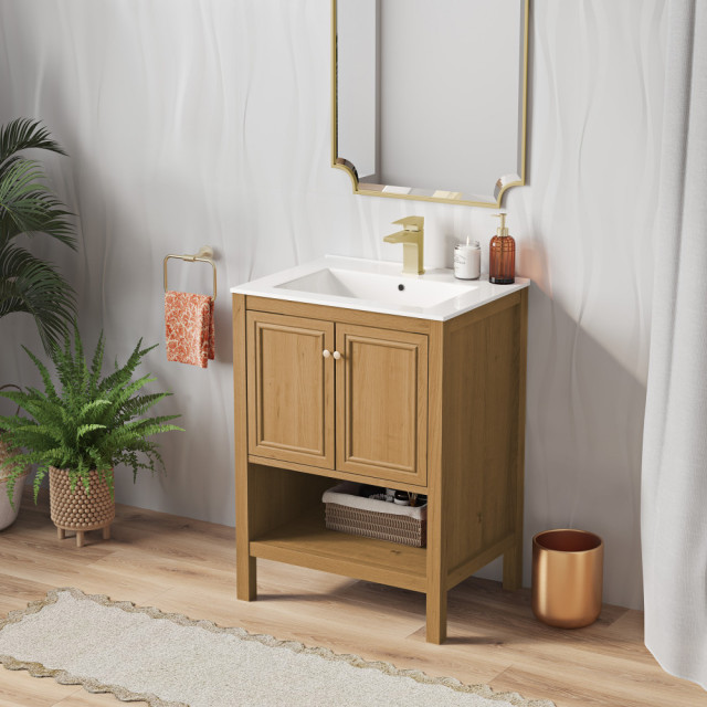 Chateau 24" Bathroom Vanity, Natural Oak, 24 x 24 - Transitional ...