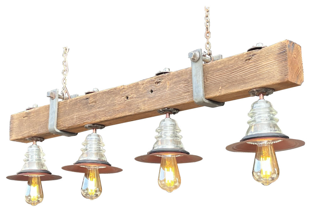 Utility Pole Crossarm Beam Chandelier Insulator Edison Bulb ...
