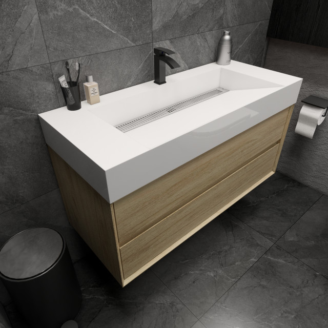 MAX 48" Floating Bath Vanity With Acrylic Sink - Modern - Bathroom ...