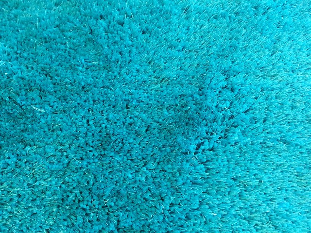 2'x3' Turquoise Living Room Doormat, Shaggy and Hand-Tufted Made in ...