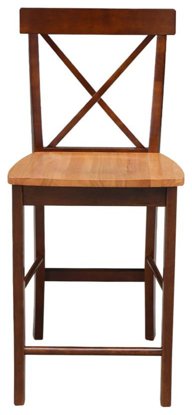 X-Back Counter height Stool, Cinnamon/Espresso - Contemporary - Bar ...