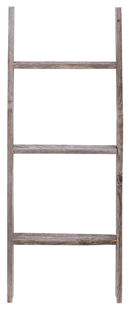 Jolene Reclaimed Barn Wood Rustic Ladder, 3' - Farmhouse - Ladders And ...