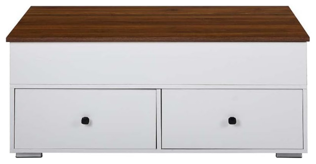 Contemporary Coffee Table, Bottom Drawers & Side Open Compartment ...