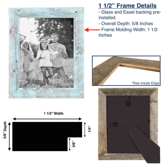 8"X9" Rustic Blue Picture Frame - Farmhouse - Picture Frames - by ...
