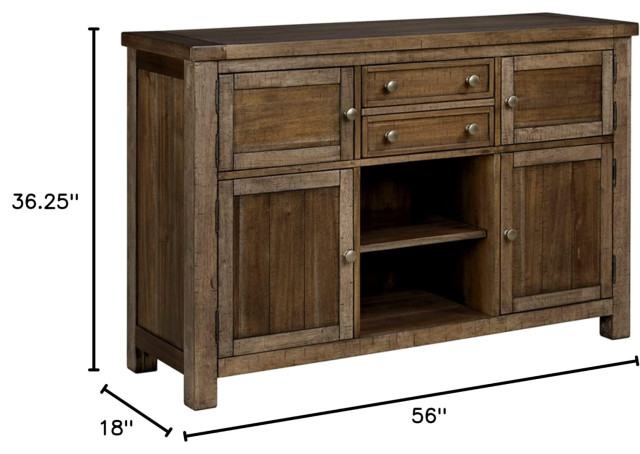 Rustic Dining Sideboard, Multiple Storage Cabinets & Spacious Drawers ...