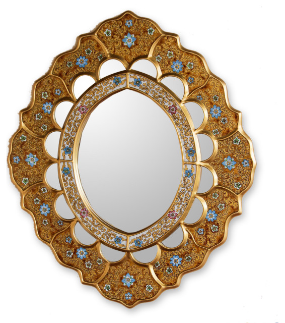 Handmade Sweet Flower Majesty Mirror - Peru - Traditional - Wall ...