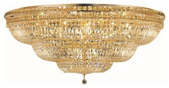 Elegant 2528 Tranquil 33 Light 48" Elegant Cut Flush Mount, Gold ...