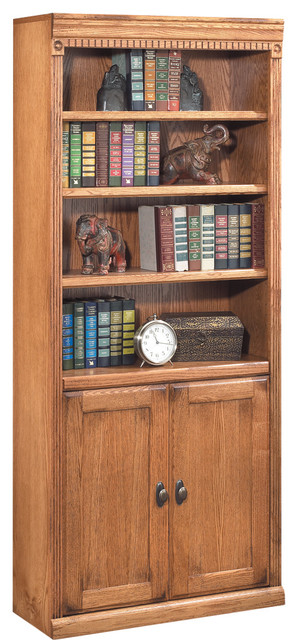 Huntington Oxford Wood Bookcase With Doors - Traditional - Bookcases ...