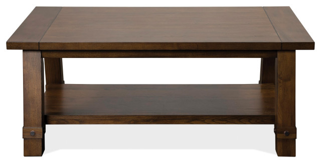 Riverside Furniture Windridge Angled Leg Coffee Table - Transitional ...