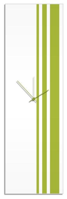 Large Modern Clock 'Green Triple Stripe Clock' - Acrylic Wall Decor ...