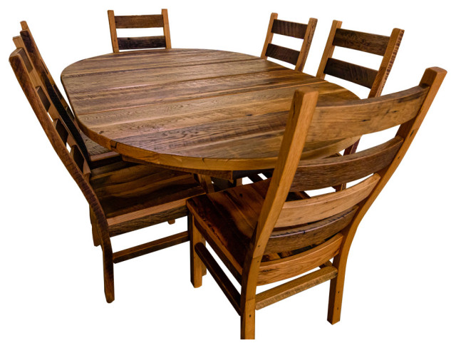 Jackson Reclaimed Wood Round Dining Table, 60x60 - Rustic - Dining ...