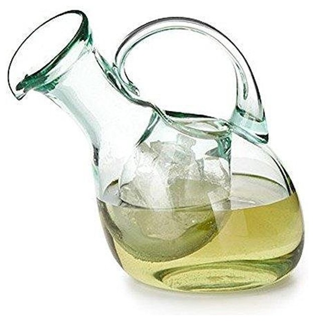 TILTED WHITE WINE DECANTER WITH ICE POCKET - Contemporary - Decanters ...