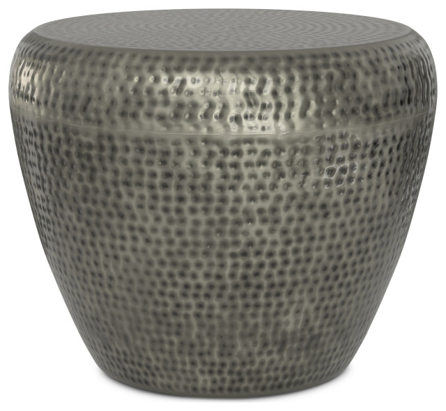 Preston Metal Side Table, Antique Silver - Industrial - Side Tables And ...