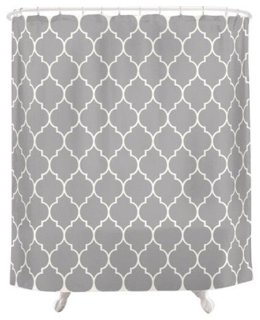 Geometric Patterned Shower Curtain, 71"x74" - Mediterranean - Shower ...