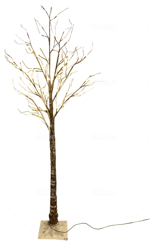 Pre-Lit Lighted Birch Tree - Modern - Artificial Plants And Trees - by ...