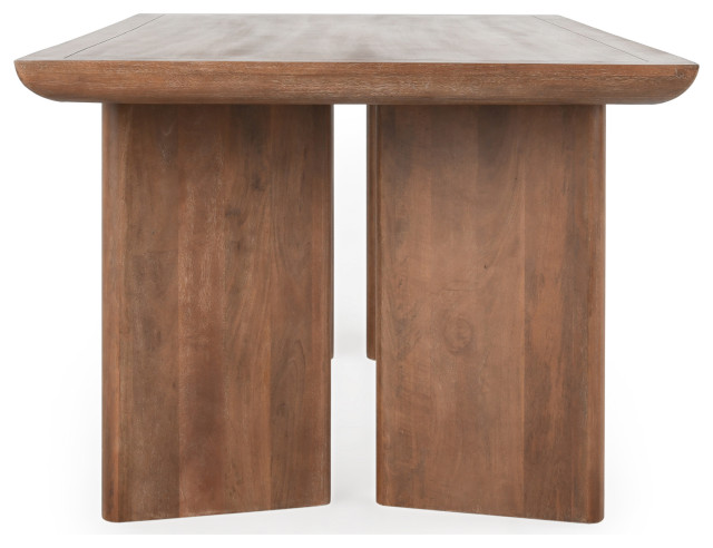 Selena 84" Mango Wood Dining Table, Umber - Transitional - Dining ...