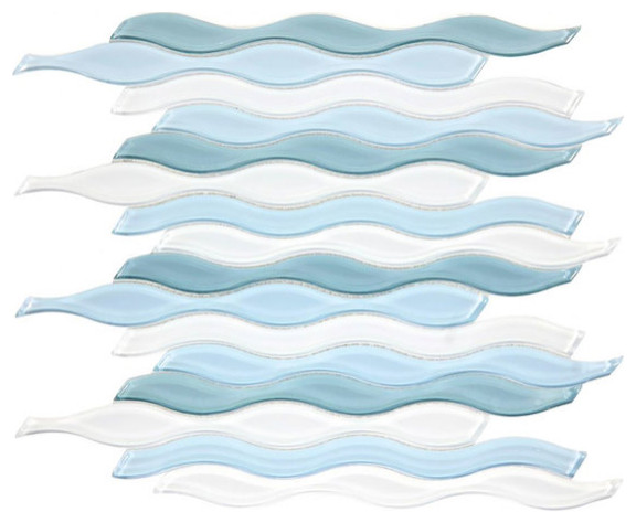 Mosaic Glass Tile Surface Waves - Contemporary - Mosaic Tile - by ...