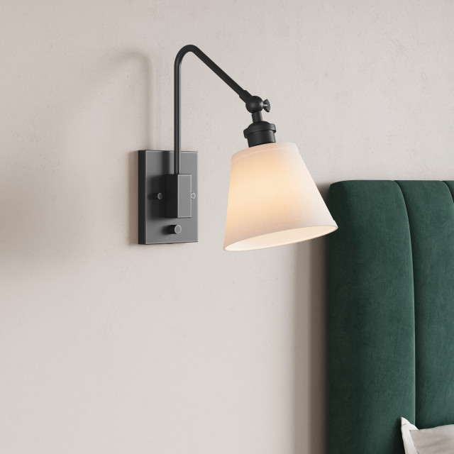 Elyon 1 Light 7 in.Swing Arm Wall Lamp Plug In/Wall Mount - Industrial ...