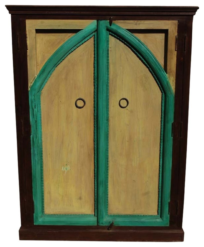 Yonkers Classic Arch Hand Painted Solid Wood Armoire Wardrobe ...