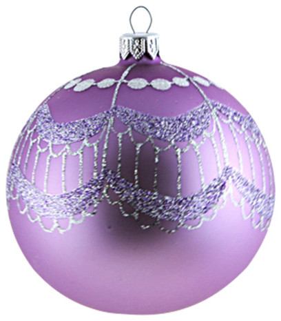 Large Purple Ball Ornament With Silver Tassels - Contemporary ...