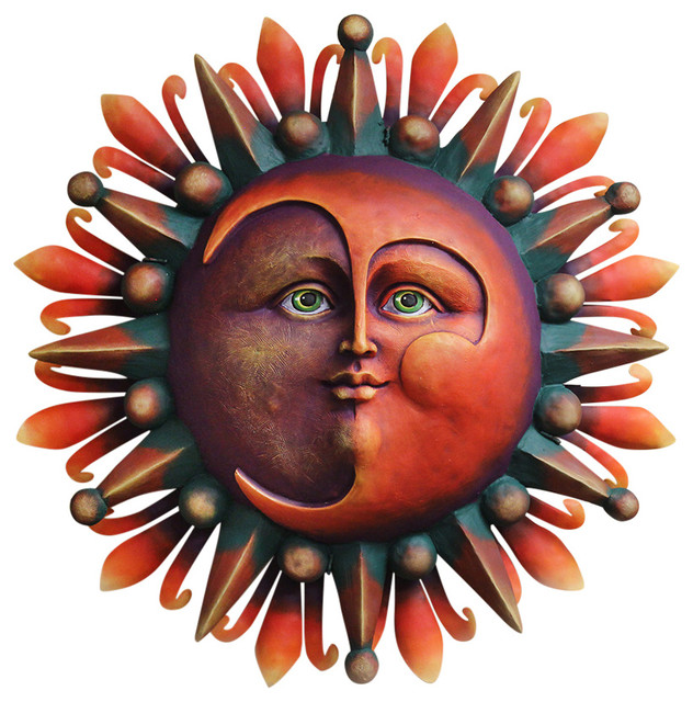 Airbrushed Sun Face 30" Mexico - Contemporary - Outdoor Wall Art - by ...
