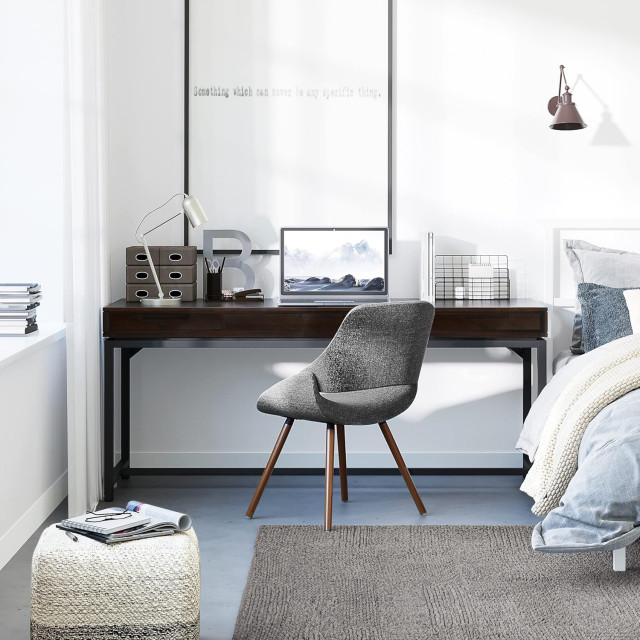 Modern Industrial Desk, Center Drawers With Drop Down Front ...