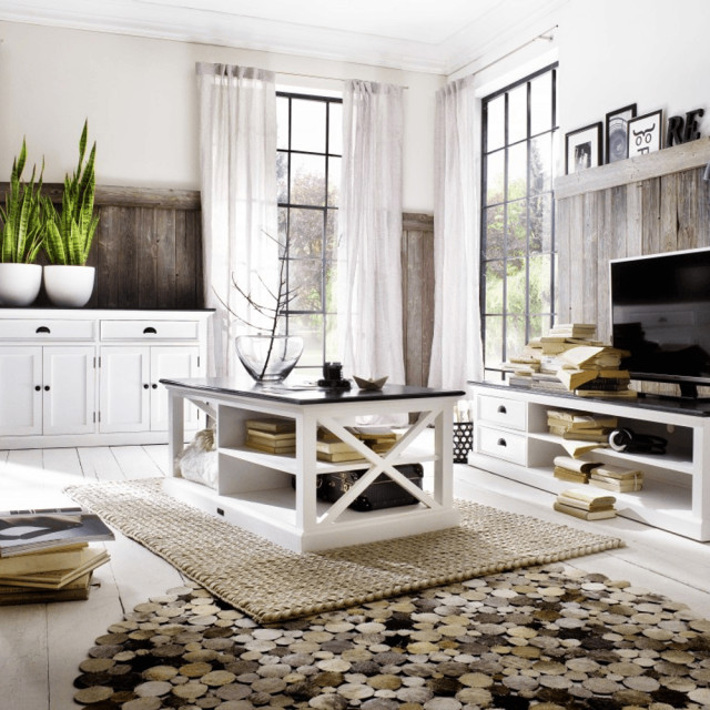 Modern Farmhouse Black And White Buffet Server - Farmhouse - Buffets ...