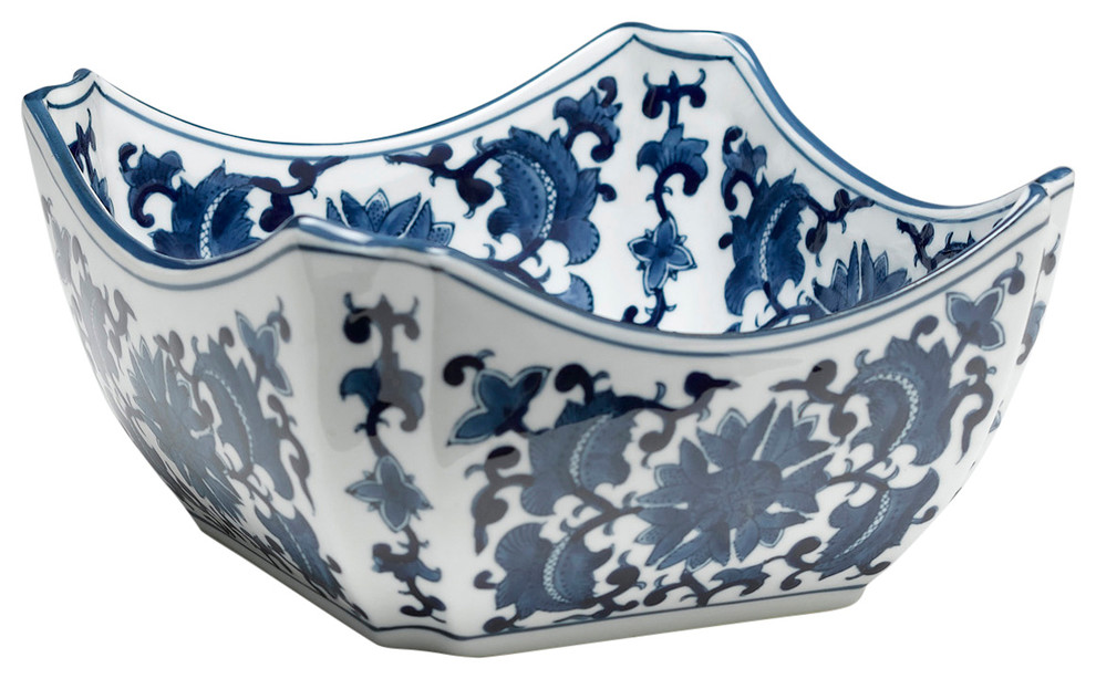 Square Blue and White Bowl - Asian - Decorative Bowls - by Orchard ...