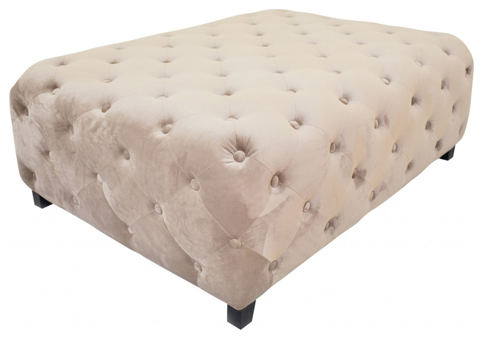 Velvety Beige Modern Square Coffee Table - Transitional - Coffee Tables ...