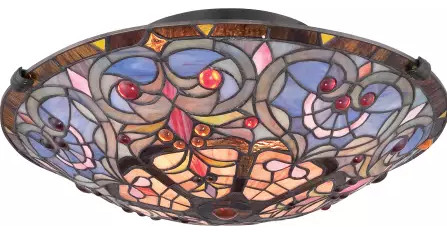 Tiffany Ceiling Light - 2 Light Tiffany Flush Mount Ceiling Light ...