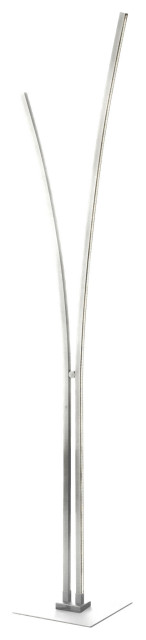 34W Floor Lamp, Silver with White Acrylic Diffuser - Modern - Floor ...