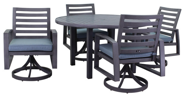 Courtyard Casual Cabo 5-Piece Motion Swivel Rocker Dining Set, 54 ...
