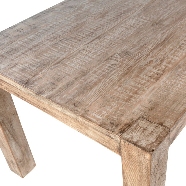 Parson 79" Wide Pine Wood Dining Table, Natural - Farmhouse - Dining ...