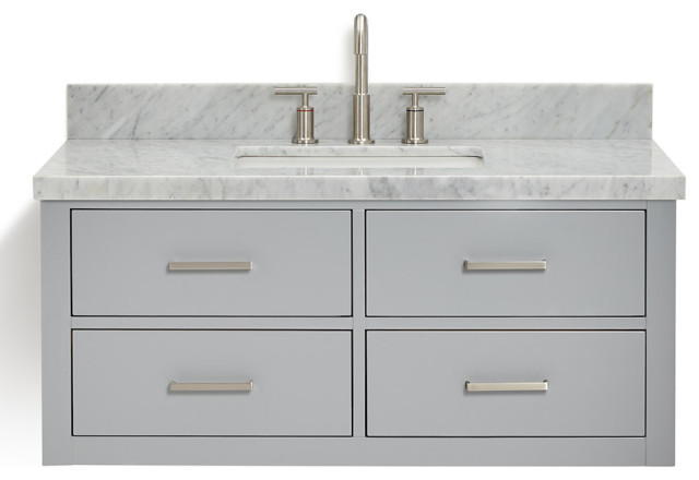 Ariel W043SCWRVO Hutton 43" Wall Mounted Single Basin Vanity Set - Transitional - Bathroom ...