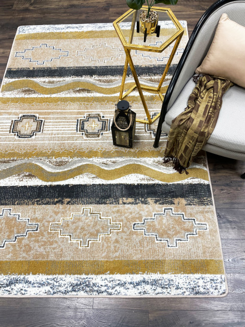 Brand New Old School, Brass, 5'x8', 5'x8' - Southwestern - Area Rugs ...