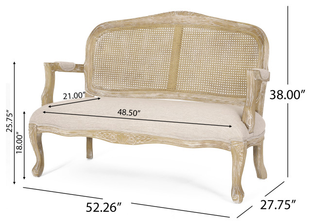 Wistar Wood and Cane Loveseat - Tropical - Loveseats - by GDFStudio | Houzz