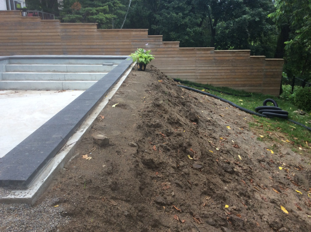 Backyard pool slopes