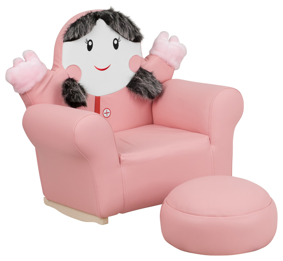 MFO Kids Little Girl Rocker Chair and Footrest - Contemporary - Kids ...